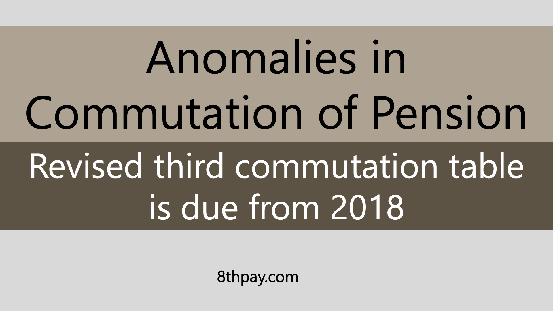 Anomalies In Commutation Of Pension Revised Third Commutation Table Is Anomalies In Commutation Of Pension Revised Third Commutation Table Is